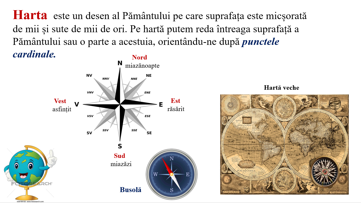 ȘTIINȚE – Clasa a III-a, Harta și Elementele Hărții [fișier .PPTX]